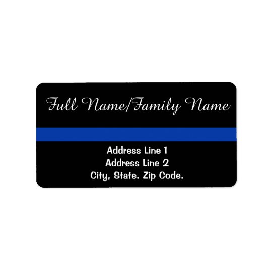 Thin Blue Line Personal White Text Label | Zazzle.com