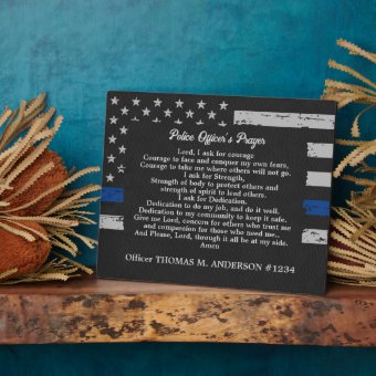 Thin Blue Line Personalize Police Officer's Prayer Plaque | Zazzle