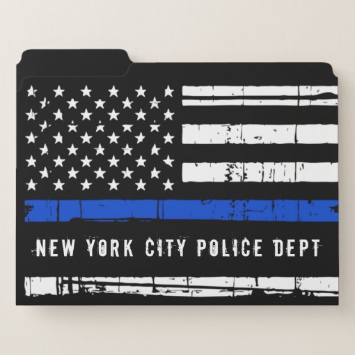 Thin Blue Line Personalized Police Officer File Folder | Zazzle