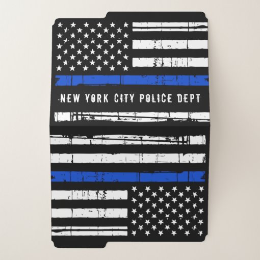 Thin Blue Line Personalized Police Officer File Folder | Zazzle