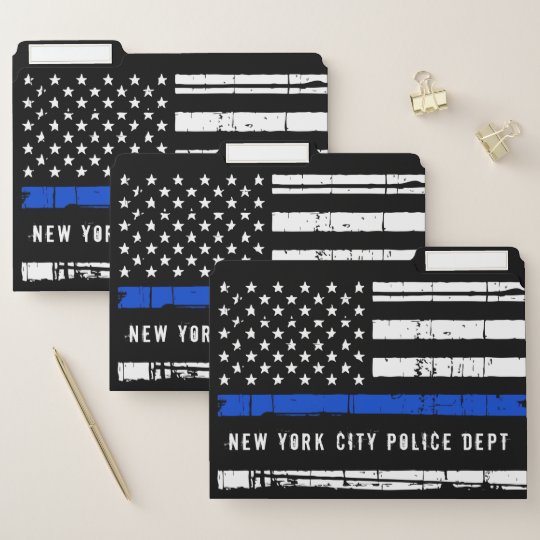 Thin Blue Line Personalized Police Officer File Folder | Zazzle.com