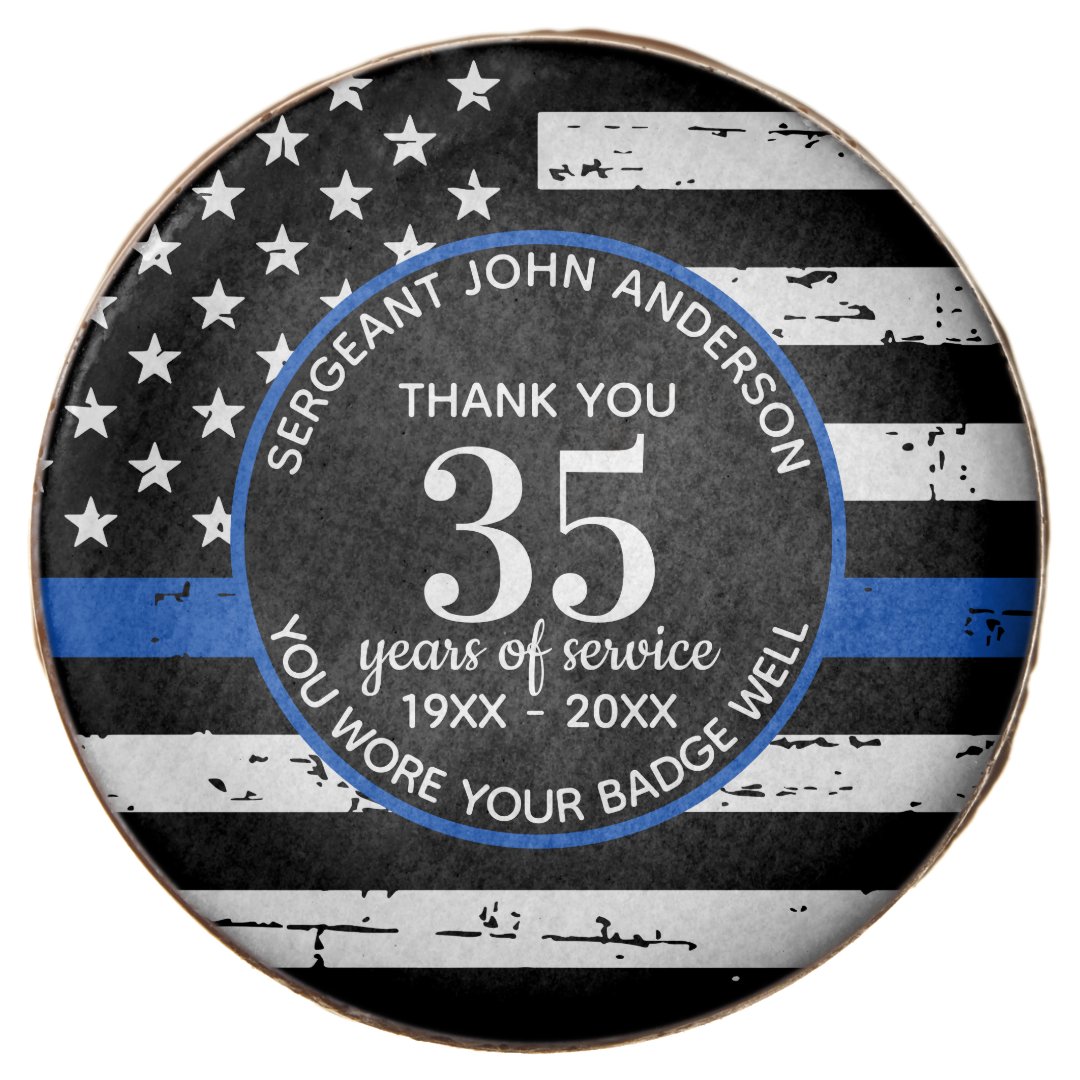 Thin Blue Line Personalized Police Retirement Chocolate Covered Oreo ...