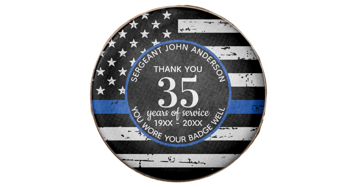 Thin Blue Line Personalized Police Retirement Chocolate Covered Oreo ...