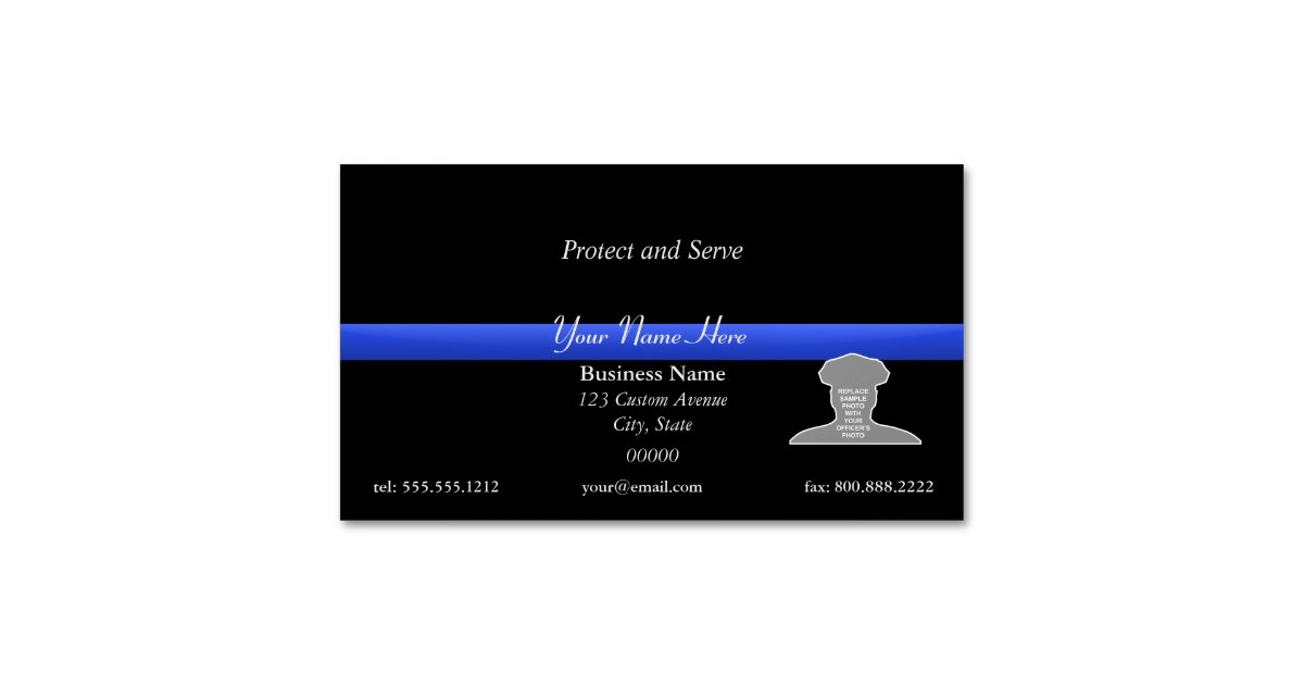 Thin Blue Line Photo Business Card Magnet | Zazzle