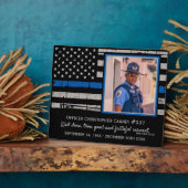 Thin Blue Line Photo Police Memorial Plaque | Zazzle