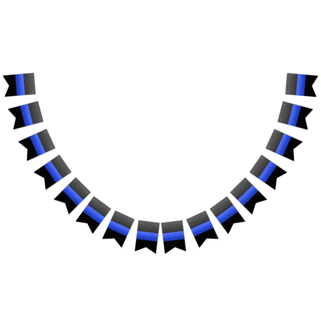 Thin Blue Line Police Bunting Flags | Zazzle