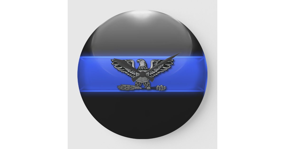 Thin Blue Line - Police Chief Eagle Insignia Large Clock | Zazzle