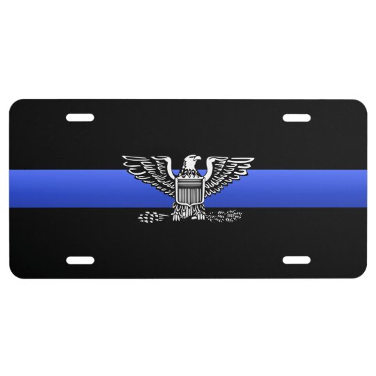 Thin Blue Line - Police Chief Rank Insignia License Plate | Zazzle.com