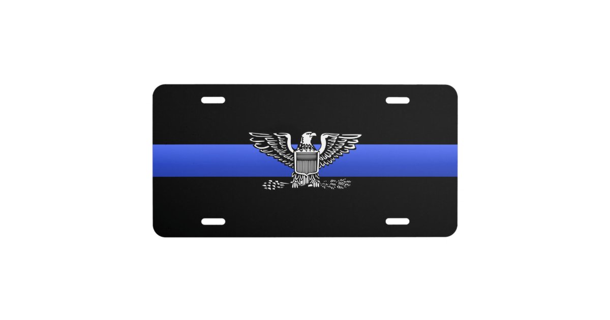 Thin Blue Line - Police Chief Rank Insignia License Plate | Zazzle