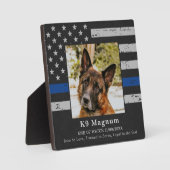 Thin Blue Line - Police Dog Photo EOW - Officer K9 Plaque | Zazzle