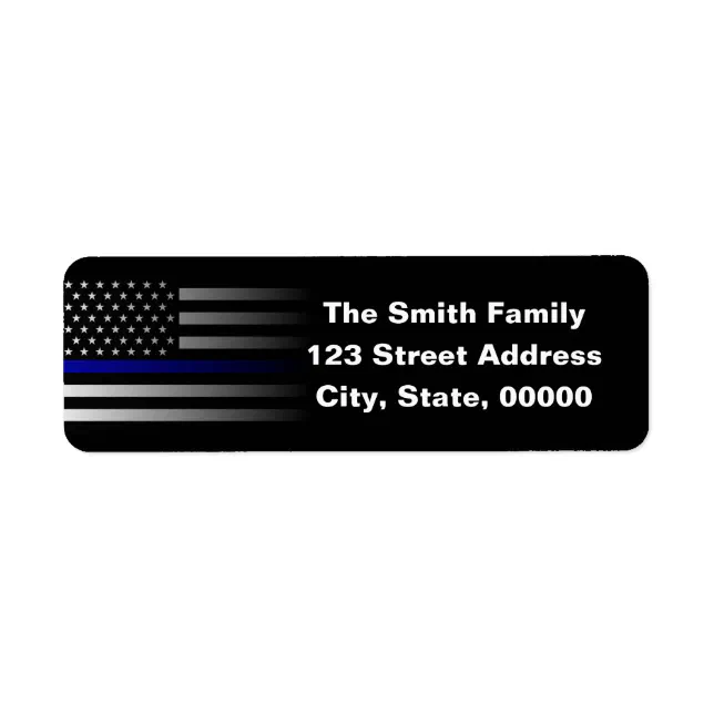 Thin Blue Line Police Flag Label | Zazzle