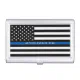 Thin Blue Line Police Flag Monogram Business Card Case | Zazzle