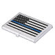 Thin Blue Line Police Flag Monogram Business Card Case | Zazzle