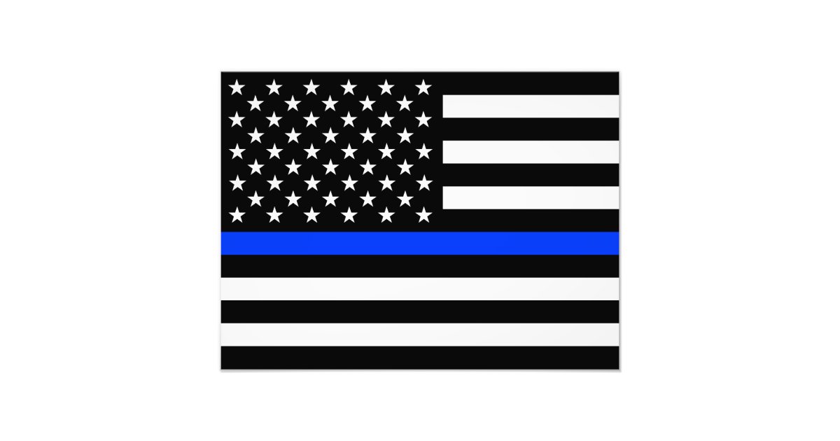 Thin Blue Line Police Flag Photo Print | Zazzle