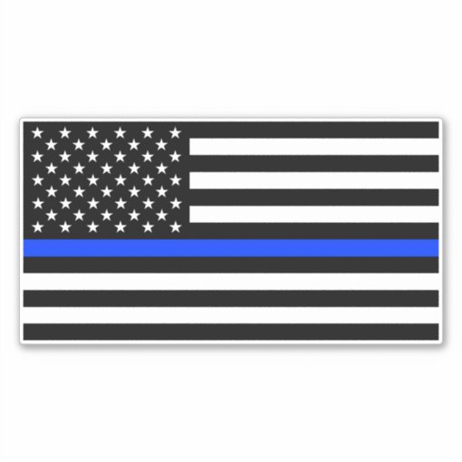 Thin Blue Line Police Flag Sticker | Zazzle