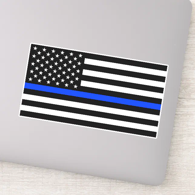 Thin Blue Line Police Flag Sticker | Zazzle