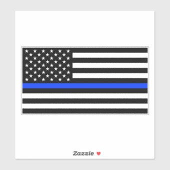 Thin Blue Line Police Flag Sticker | Zazzle