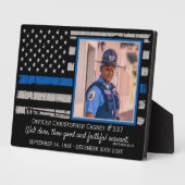 Thin Blue Line Police Memorial Photo Plaque | Zazzle