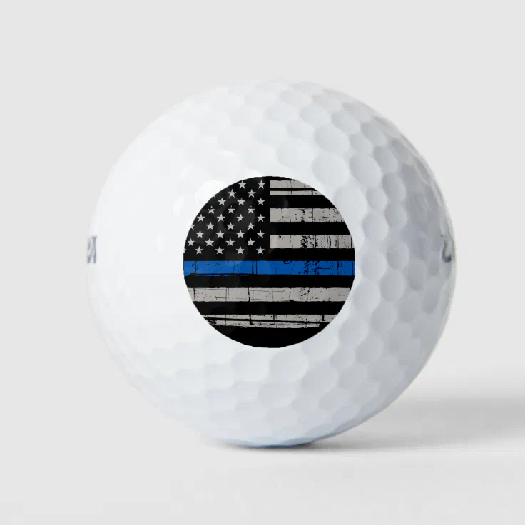 Thin Blue Line - Police Officer - American Flag Golf Balls | Zazzle