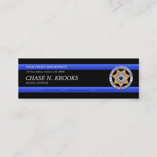 Thin Blue Line Police Officer Custom Business Card | Zazzle.com