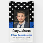 Thin Blue Line Police Officer Graduation Party Banner | Zazzle