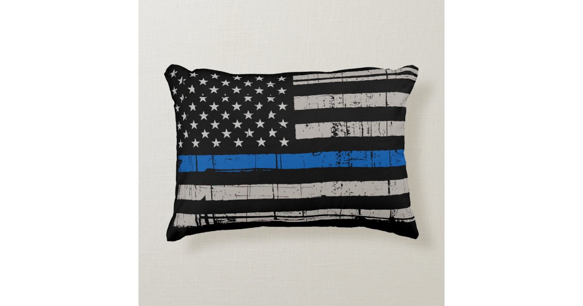 Thin Blue Line - Police Officer - Law Enforcement Accent Pillow | Zazzle