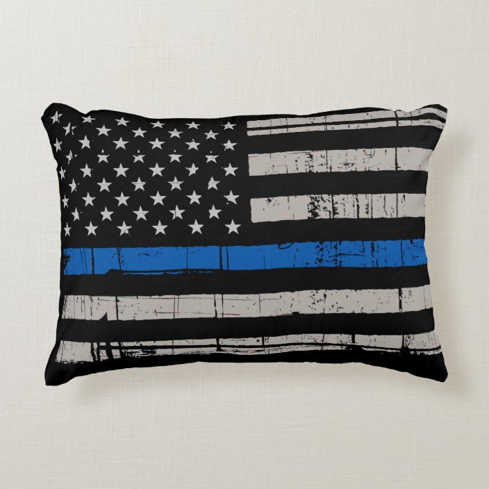 Thin Blue Line - Police Officer - Law Enforcement Accent Pillow ...