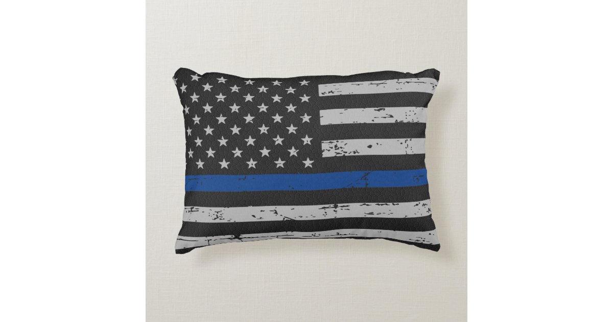 Thin Blue Line - Police Officer - Law Enforcement Accent Pillow | Zazzle