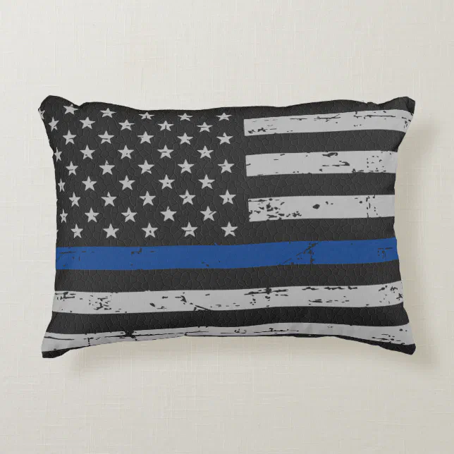 Thin Blue Line - Police Officer - Law Enforcement Accent Pillow | Zazzle