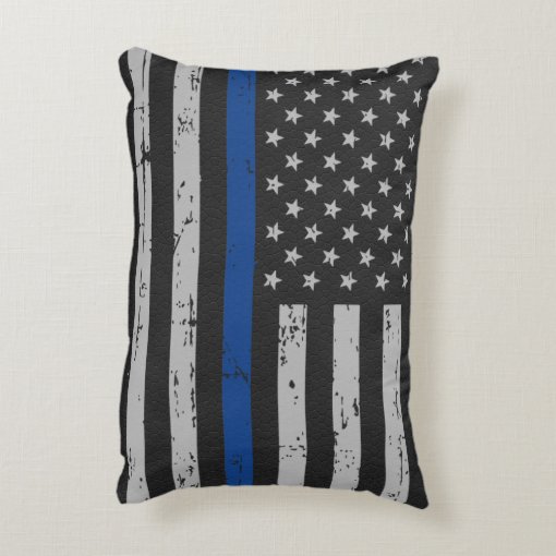 Thin Blue Line - Police Officer - Law Enforcement Accent Pillow | Zazzle