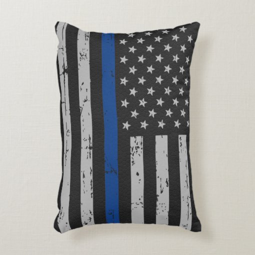 Thin Blue Line - Police Officer - Law Enforcement Accent Pillow | Zazzle