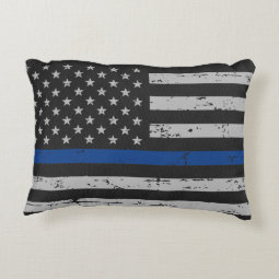 Thin Blue Line - Police Officer - Law Enforcement Accent Pillow | Zazzle