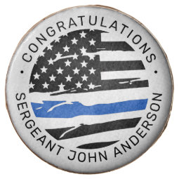 Thin Blue Line Police Officer Retirement Chocolate Covered Oreo | Zazzle