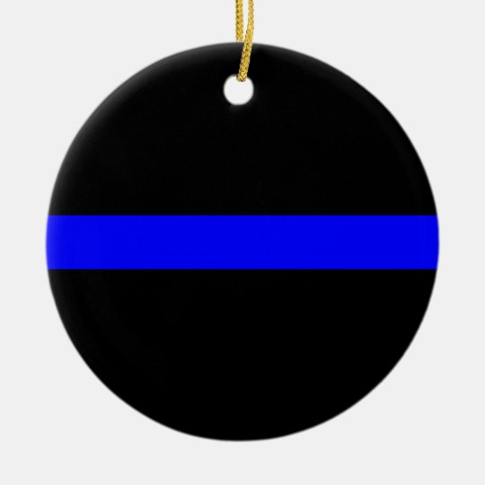 Thin Blue Line Police Officers Memorial Flag Ceramic Ornament | Zazzle.com