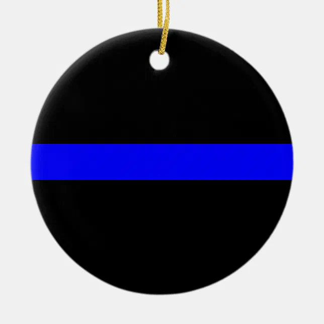 Thin Blue Line Police Officers Memorial Flag Ceramic Ornament | Zazzle