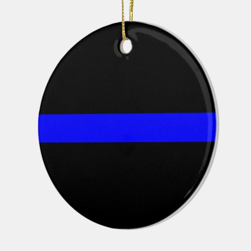Thin Blue Line Police Officers Memorial Flag Ceramic Ornament | Zazzle