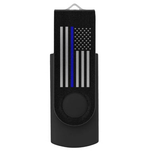 Thin Blue Line Police Officers Memorial Flag Flash Drive | Zazzle