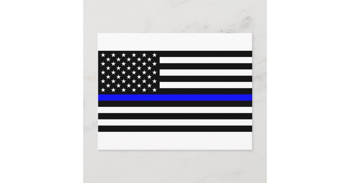 Thin Blue Line Police Officers Memorial Flag Postcard | Zazzle