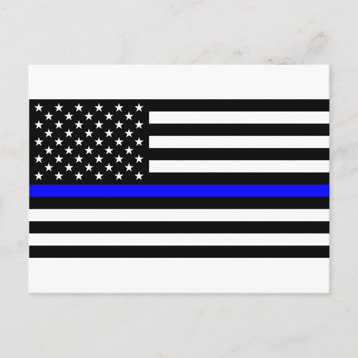 Thin Blue Line Police Officers Memorial Flag Postcard | Zazzle.com