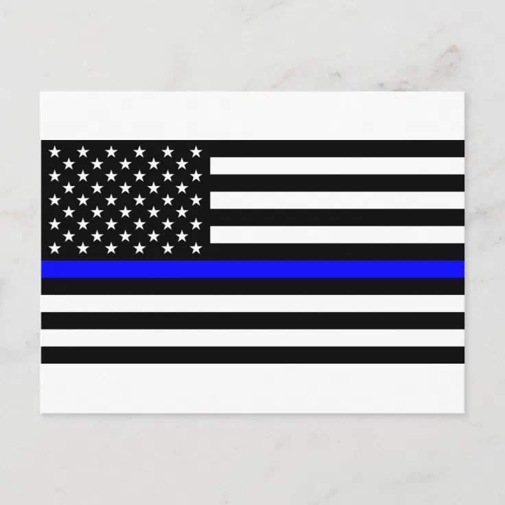 Thin Blue Line Police Officers Memorial Flag Postcard | Zazzle