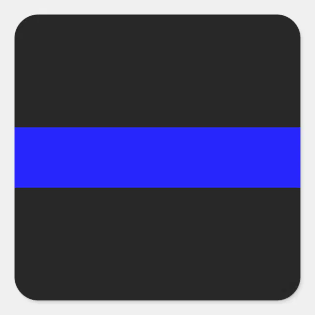 Thin Blue Line Police Officers Memorial Flag Square Sticker | Zazzle