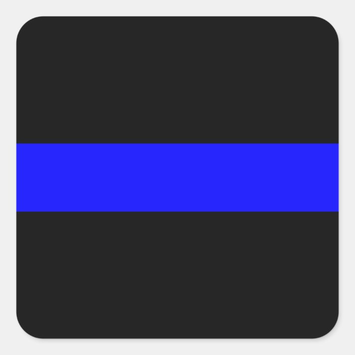 Thin Blue Line Police Officers Memorial Flag Square Sticker | Zazzle.com