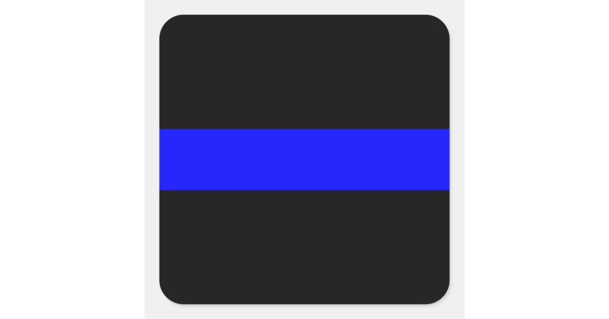 Thin Blue Line Police Officers Memorial Flag Square Sticker | Zazzle