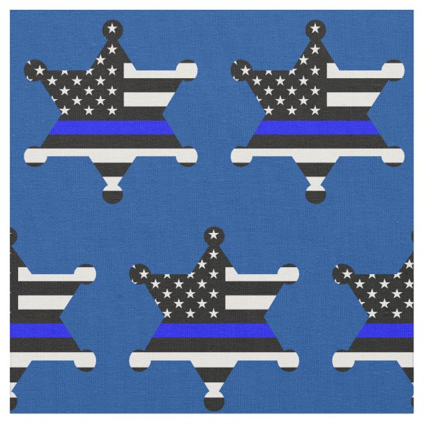 Thin Blue Line Fabric | Zazzle