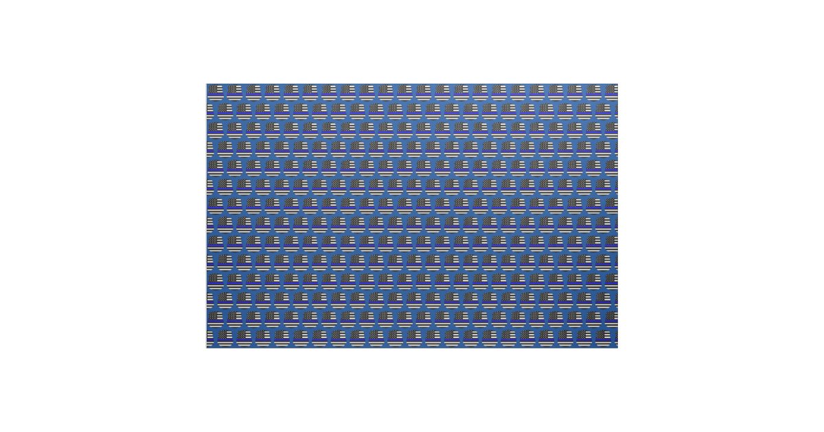 Thin Blue Line Police Shield Pattern Fabric | Zazzle