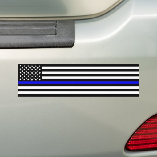 Thin blue line Police Support Bumper Sticker | Zazzle