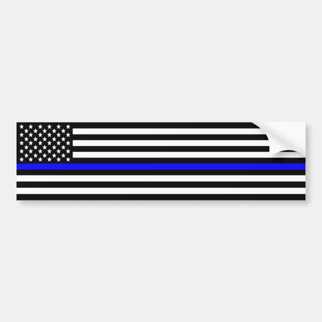 Thin blue line Police Support Bumper Sticker | Zazzle