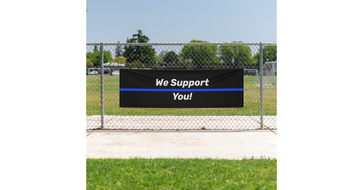 Thin Blue Line Police Support Symbolic LEO Banner | Zazzle
