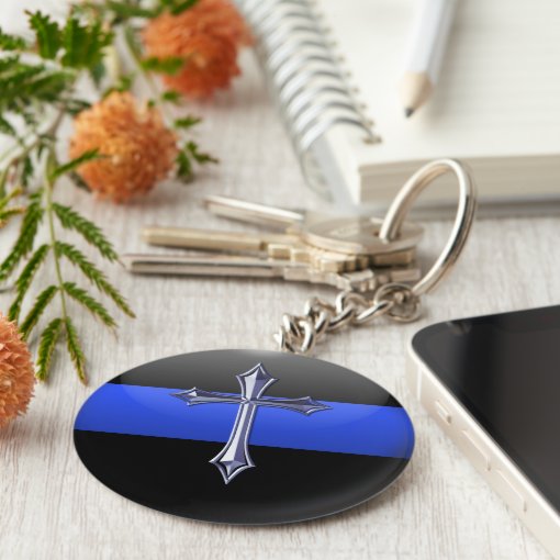 Thin Blue Line Prayer For Safety Keychain | Zazzle