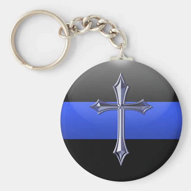 Thin Blue Line Prayer For Safety Keychain | Zazzle